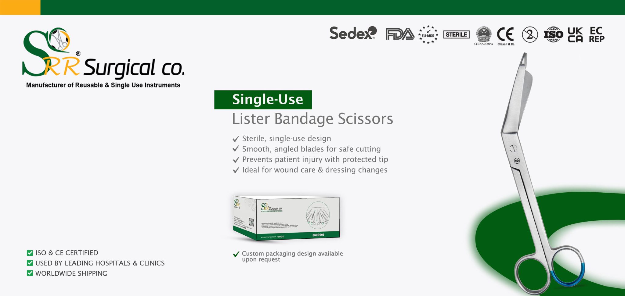Bandage Scissors: Single-Use and Hygienic sterile & Non-Sterile
